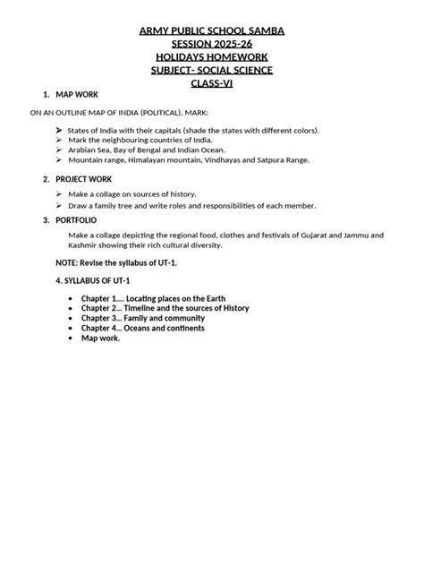 Holidays Homework Vlass Vi Pdf