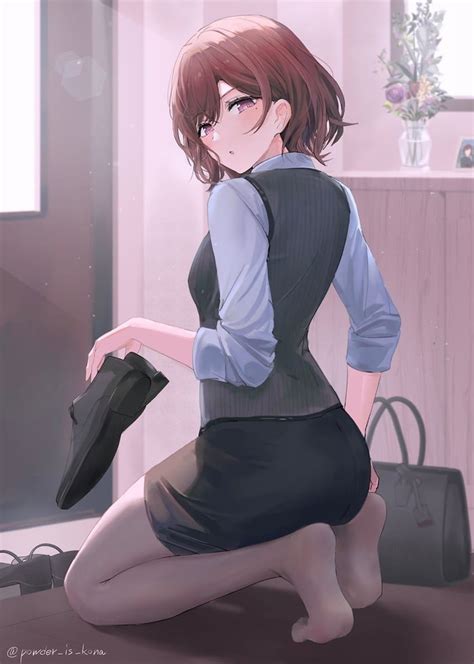 Anime Pantyhose 1322 Higuchi Madoka Idolmster Working As An Office