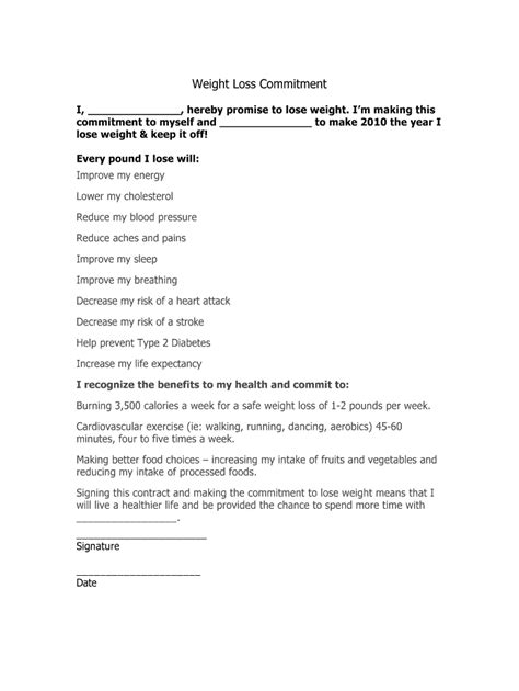 Fillable Online Weight Loss Contract The Doctors Tv Show Fax Email