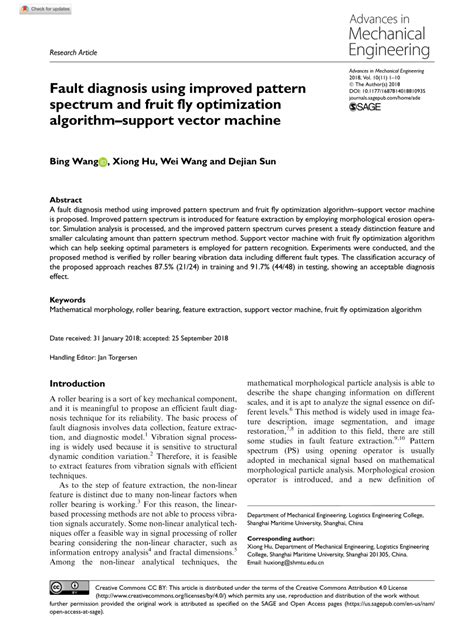 pdf fault diagnosis using improved pattern spectrum and fruit fly
