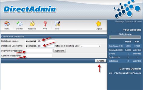 การสร้าง Database Mysql คู่มือการใช้งาน Hostsevenplus