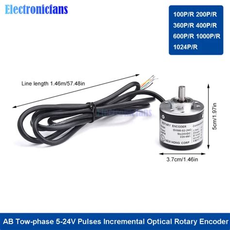 Dropship Incremental Rotary Encoder Dc5 24v Npn Frequency Response 0 20khz Ab 2 Phase 100p R