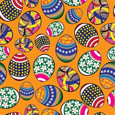 Seamless Pattern Easter Eggs Stock Vector Illustration Of Decoration