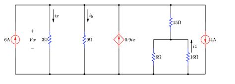 Solved Find Vxiyix And Iz Using Two Node Analysis