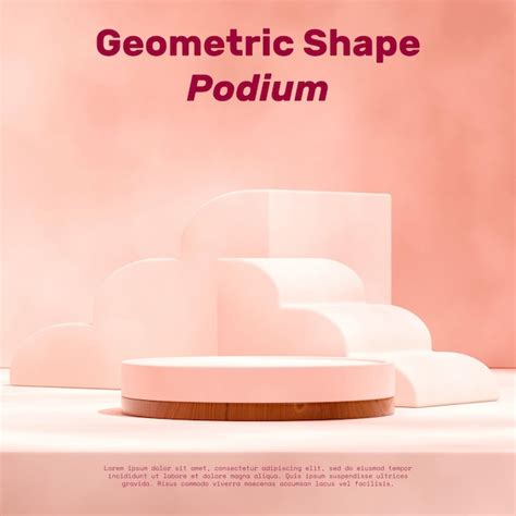 3d изображение визуализирует пустой макет розовой и деревянной текстуры цилиндрической стены на