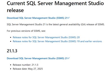 SQL Server Management Studio SSMS V21 Warning The GA Release Of SSMS 21 Is Now