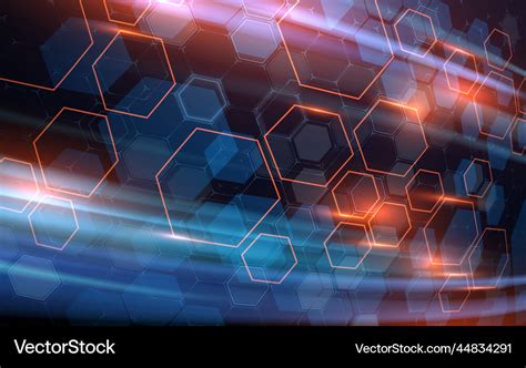 Abstract Technology Hexagonal Background With Vector Image