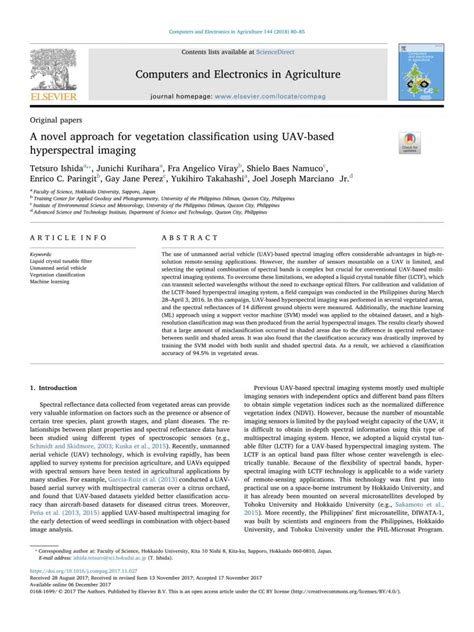2018 Paper On A Novel Approach For Vegetation Classification Using Uav