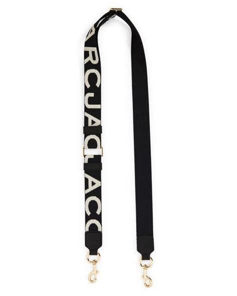 Marc Jacobs The Thin Logo Bag Strap In Black Lyst