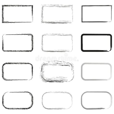 Rectangular Exclusive Figures Long Vertical Frames Brush Rectangles