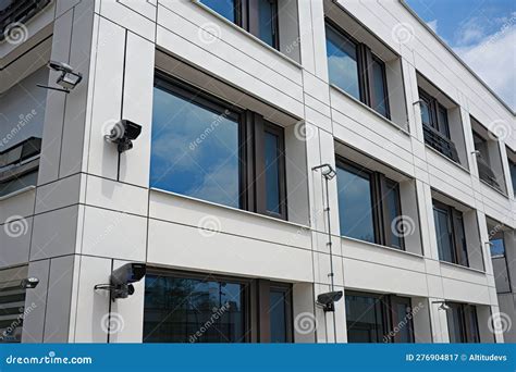 Office Building With Security System And Sensors Providing Perimeter