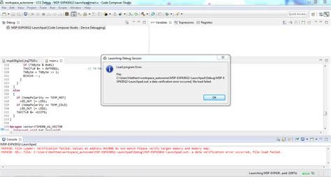 CCS MSP430G2553 MSP430G2553 Load Failed Code Composer Studio Forum Code Composer Studio