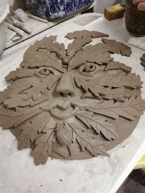 Green Man Pottery Before Firing Green Man Sculpture Pottery