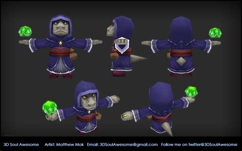 3d Model Lizard Mage Vr Ar Low Poly Rigged Animated Cgtrader