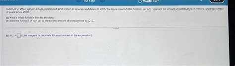 Solved Part 1 ﻿of 2points 0 ﻿of 1suppose In 2003 ﻿certain