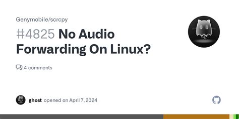 No Audio Forwarding On Linux Issue Genymobile Scrcpy GitHub