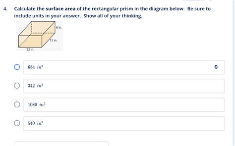 4 Calculate The Surface Area Of The Rectangular Prism In The Diagram Bel