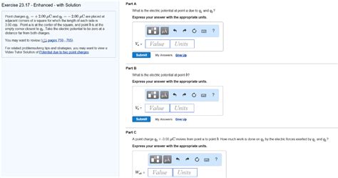 Solved Point Charges Q 1 2 00 Mu C And Q 2 2 00 Mu C