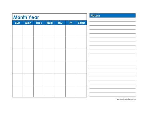Monthly Blank Calendar In Blue Shade Free Printable Templates