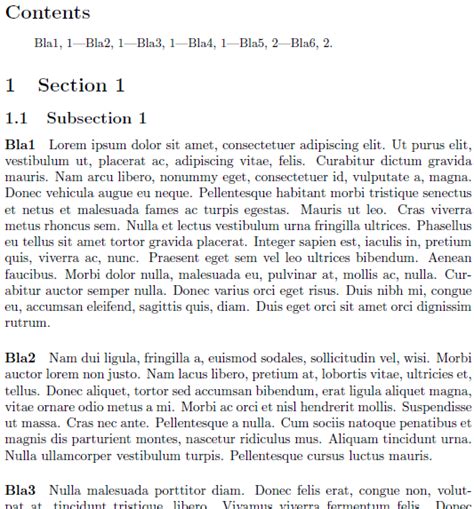Sectioning Include Only Paragraph Titles In The Table Of Contents