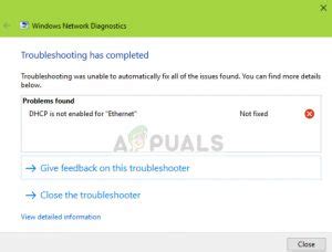 Fix Dhcp Is Not Enabled For Ethernet