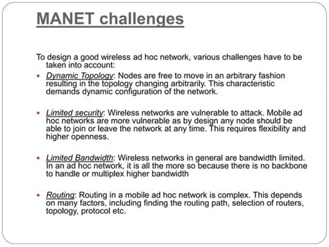 mobile computing manets routing algorithms pptx computer networking
