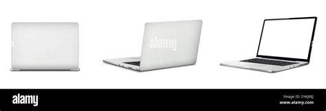 Realistic Laptop Mockup With Blank Screen Isolated On White Background