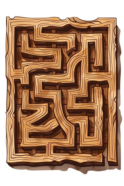 Complex Illustration Of Maze And Puzzle With Riddle Shapes And Exit