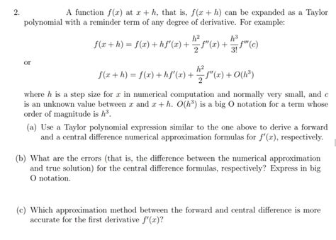 NUMERICAL ANALYSIS CLASS For Reference Elementary Chegg