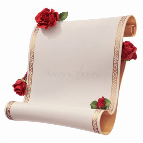 Elegant Floral Scroll Design With Vintage Roses Stock Illustration Illustration Of Green