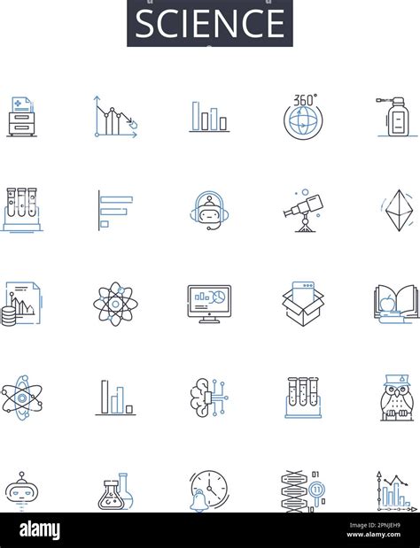 Science Line Icons Collection Math Chemistry Physics Astronomy