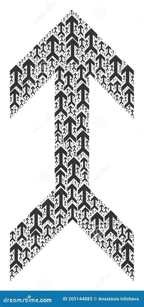 arrow up recursion composition of itself icons stock vector