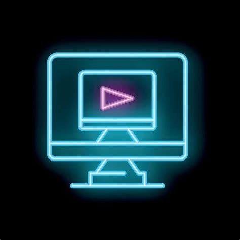 neon computer monitor displaying player icon on black background