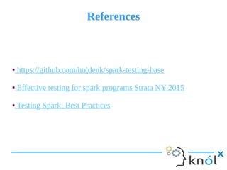 Unit Testing Of Spark Applications PDF Web Development Internet