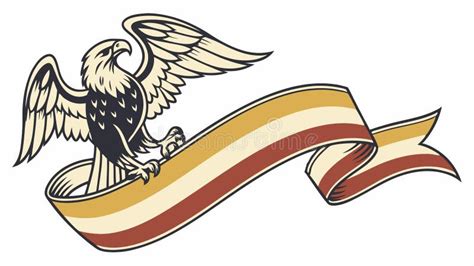 Eagle With Ribbon Banner Heraldry And Emblem Design Vector Design Generative Ai Stock Vector