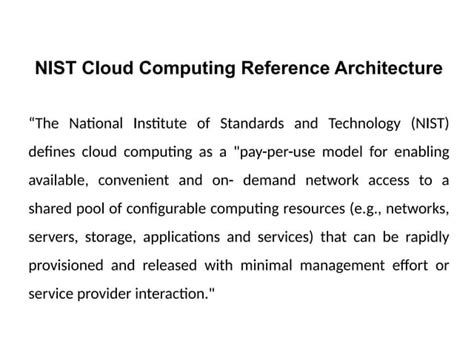 Nist Cloud Computing Reference Architecture Pptx