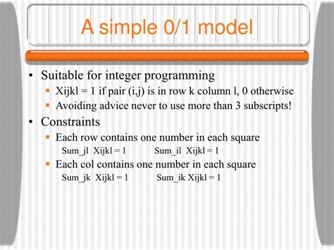Ppt Constraint Programming Modelling Powerpoint Presentation Free