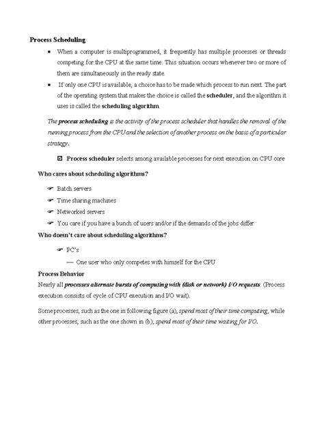 Process Scheduling Process Scheduling When A Computer Is