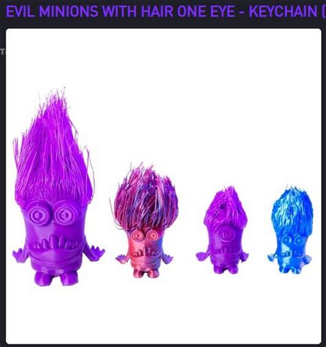 Evil Minions With Hair One Eye Keychain 3d Model Bring The