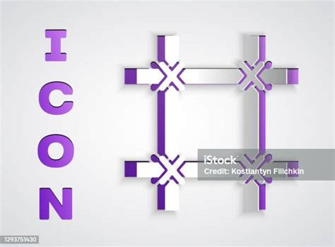 회색 배경에 격리 된 용지 컷 감옥 창 아이콘 종이 아트 스타일 벡터 3차원 형태에 대한 스톡 벡터 아트 및 기타 이미지 3