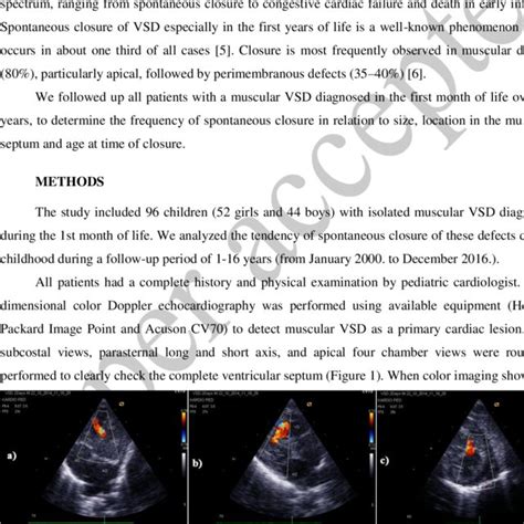 Pdf Spontaneous Closure Of Muscular Ventricular Septal Defects
