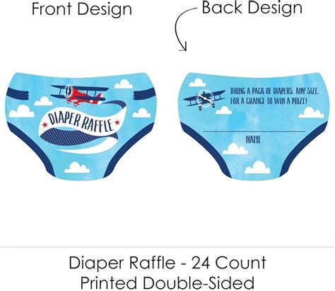 Big Dot Of Happiness Taking Flight Airplane Diaper Shaped Raffle