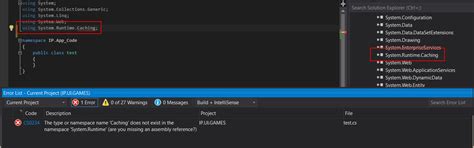 C Referenced Namespace Not Being Recognized Stack Overflow