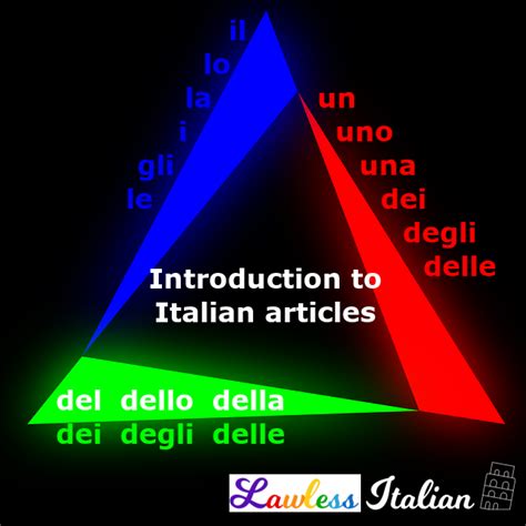 Italian Definite Indefinite And Partitive Articles Lawless Italian