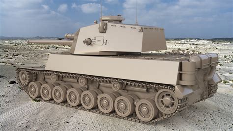Tank Type 5 Chi Ri Japan Clay Vray Model Turbosquid 1741001