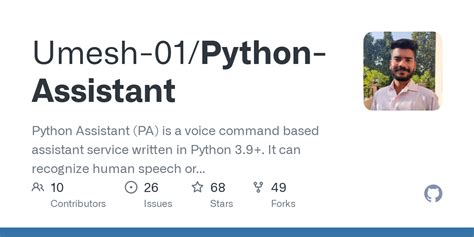 Github Umesh 01python Assistant Python Assistant Pa Is A Voice Command Based Assistant