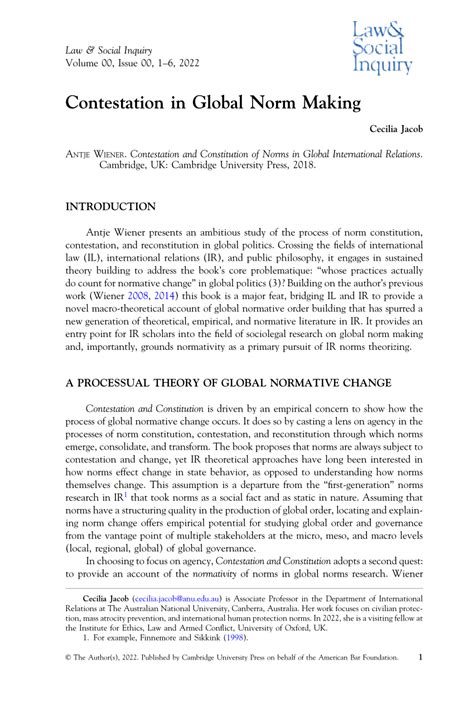 Pdf Contestation In Global Norm Making
