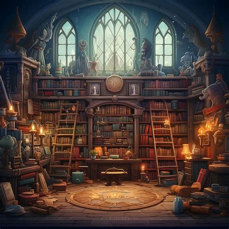 Word wizards library pop up ui desafios linguísticos design temático arte moldura gráfica ...