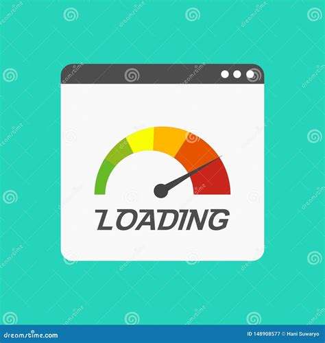 Website Speed Loading Time Web Browser With Speedometer Test Showing