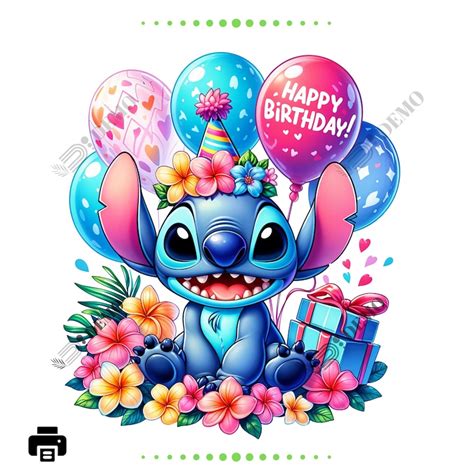 Stitch Happy Birthday Png Etsy